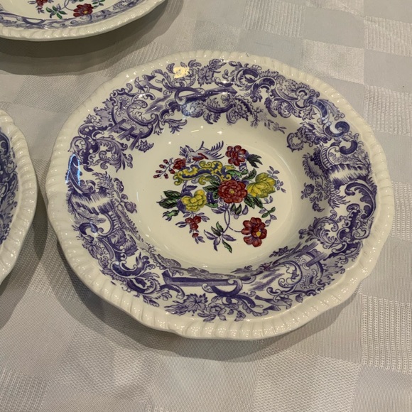Spode | Dining | Vintage Spode Purple China 8 In Soup Bowl Set | Poshmark